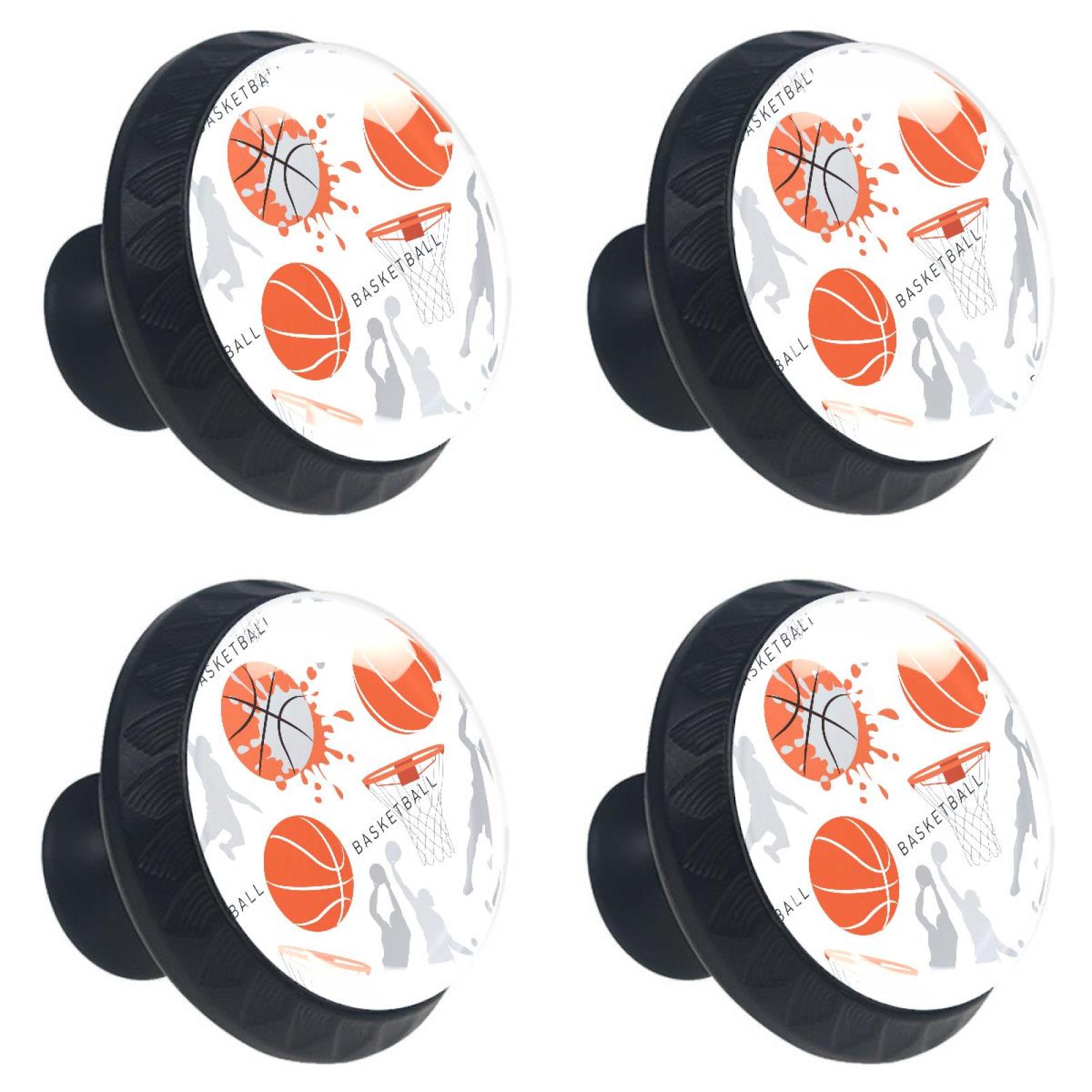 4 Pcs Ball Sport Basketball Knobs for Kitchen Cabinet Cupboard Dresser ...