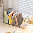 2Pcs Clear Acrylic Bookend for Shelf 4 Compartments Book End Book ...
