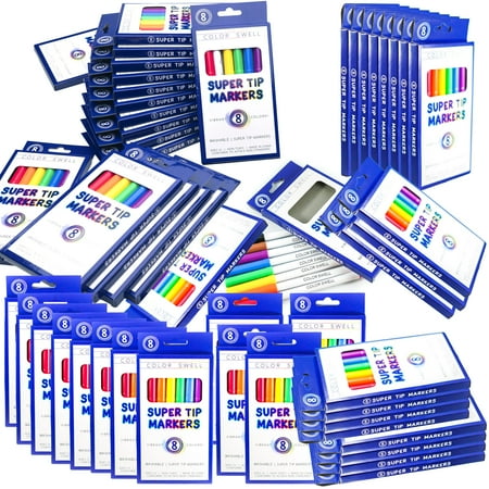 Color Swell Super Tip Washable Markers Bulk Pack 50 Boxes of 8 Vibrant ...