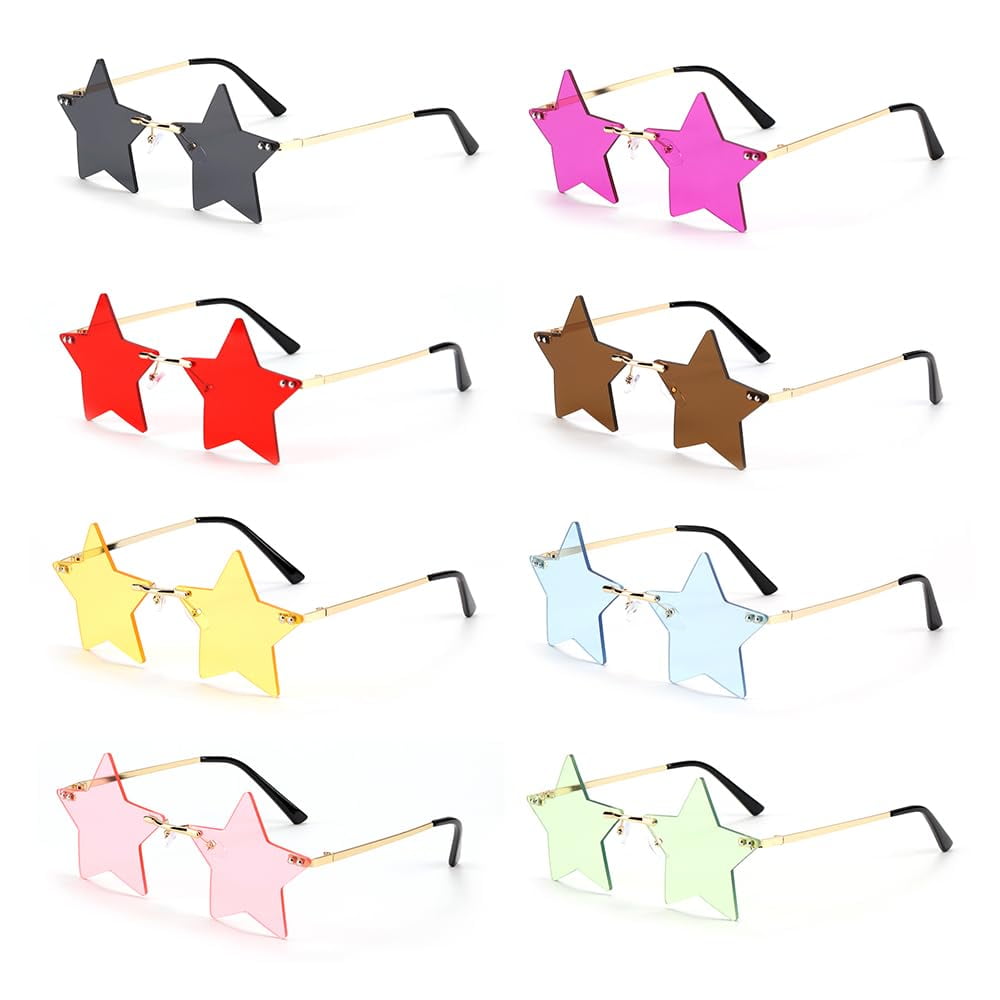 Star Shape Sunglasses Trendy Sun Glasses Eyeglasses Stylish Pentagram Rimless Glasses For Beach