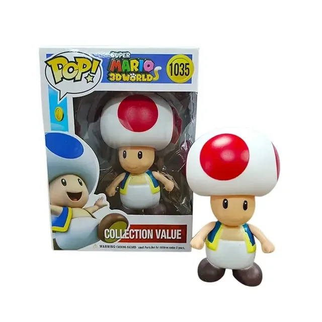 Wangyu Funko Pop Super Mario Bros Anime Figure Toys Dolls Model Set Luigi Yoshi Donkey Kong Mushroom For Kids Birthday Gifts Other