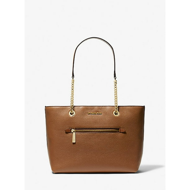 MICHAEL KORS 35F2GTTT2L Jet Set Medium Pebbled Leather Chain Tote Bag ...