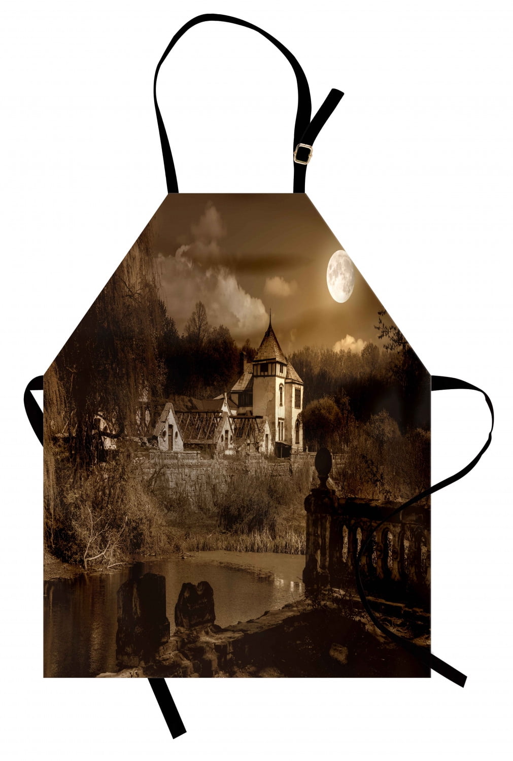 Gothic Apron Photo of Old Ancient Medieval Myst House in Retro Vintage ...