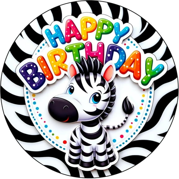 6" Round Pre-Cut Wild Baby Jungle Animals Themed Edible Image Cake ...