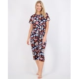 2 Pack: Women’s Cozy Short-Sleeve PJ Top with Capri Pants - Pajama ...