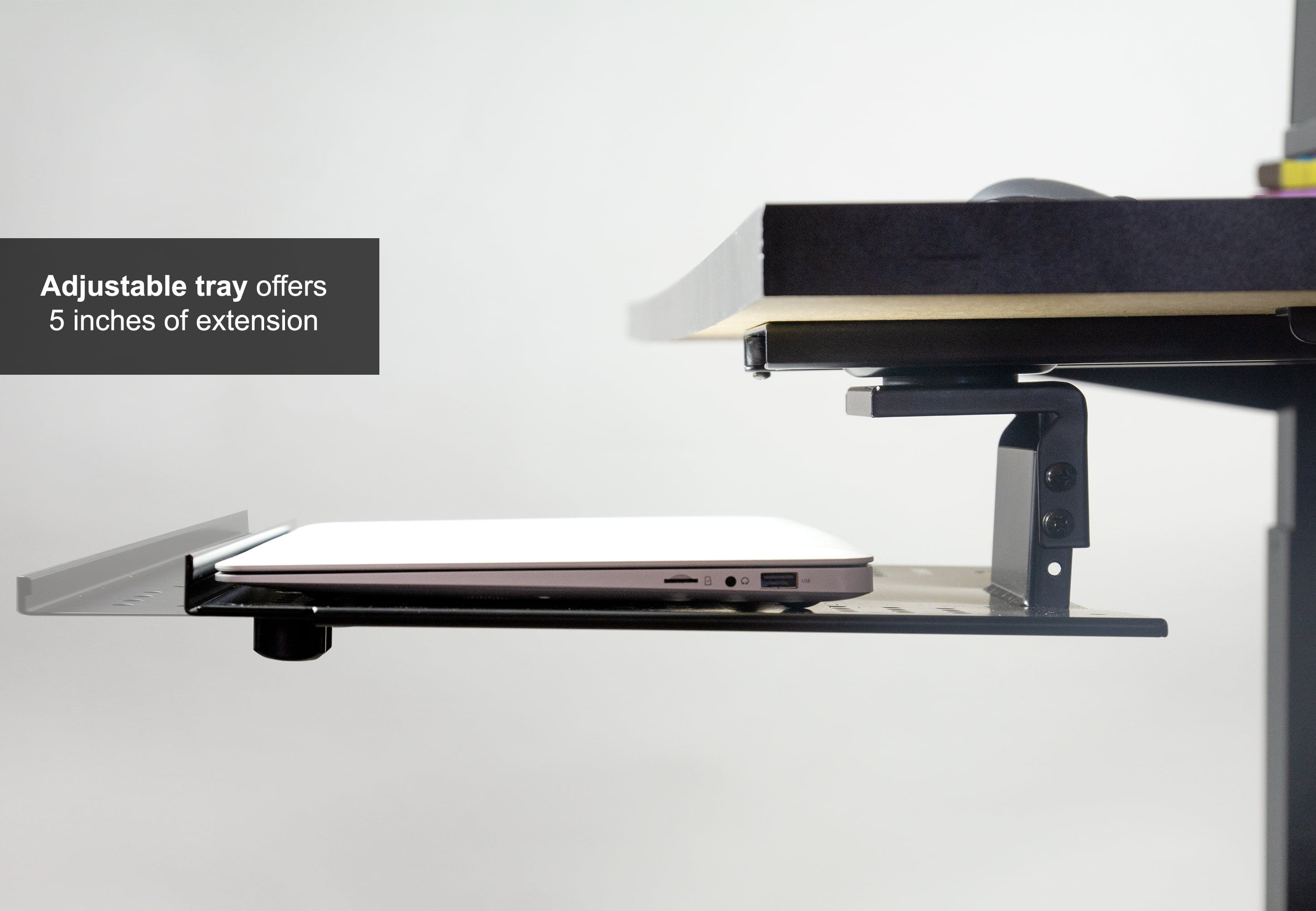 VIVO Black Under Desk Sliding Tray Adjustable Laptop Holder Walmart