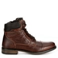 AM Shoes Mens Leather Cap Toe Lace Up Work Boot Shoes, Rust/Dark Brown ...