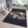 Black Snake and Flowers Area Rug - Snake Non-Slip Black Rugs Floor Mat ...