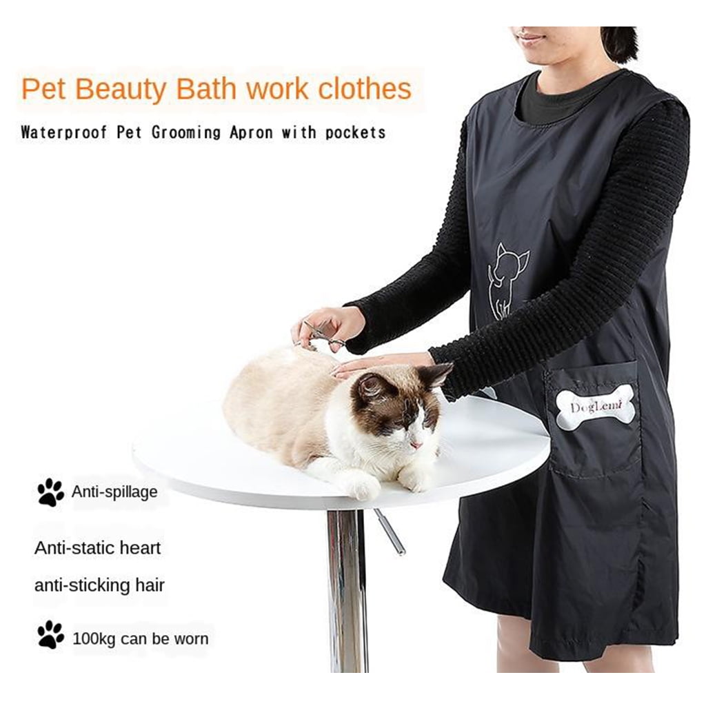 Waterproof Pet Grooming Apron Anti-static Workwear Smock for Dog ...