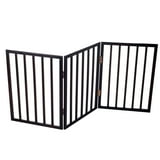 Expanding Portable Freestanding Wooden Pet Gate - Dark Brown - Walmart.com