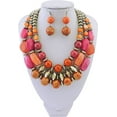 Bocar 3-Layer Chunky Boho Necklace with Wooden Beads for Women, 24inch ...