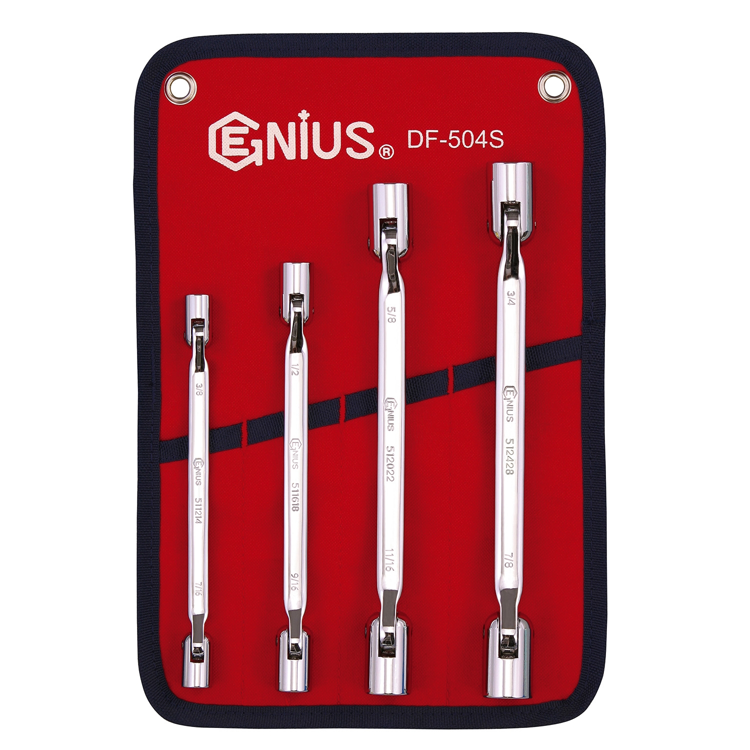 Genius Tools 4 Piece SAE Double Flexible Socket Wrench Set (Mirror ...