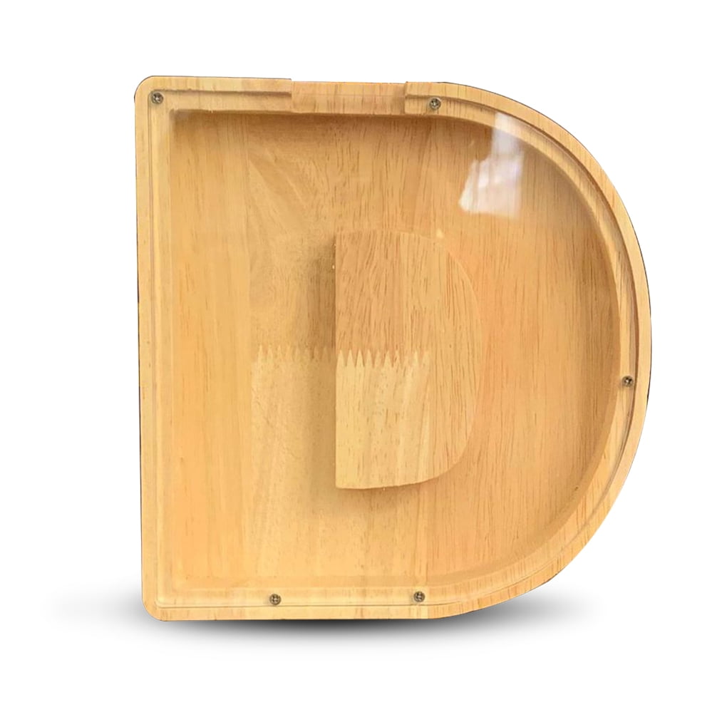 Machinehome Coin Saving Box Wooden Alphabet Letter Shaped Money Jar ...