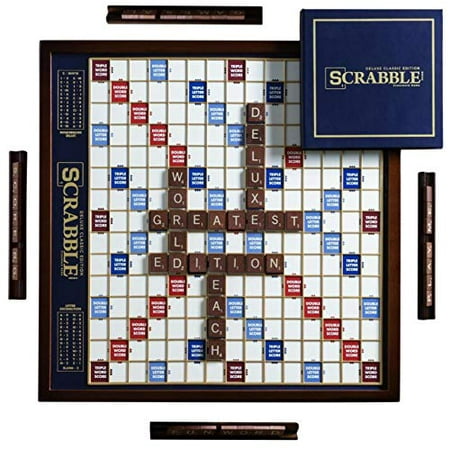 Scrabble Deluxe Edition with Rotating Wooden Game Board - Walmart.ca