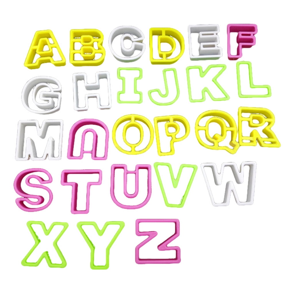 SPRING PARK Alphabet Letter Cookie Cutters,26 Pcs Plastic Fondant ...