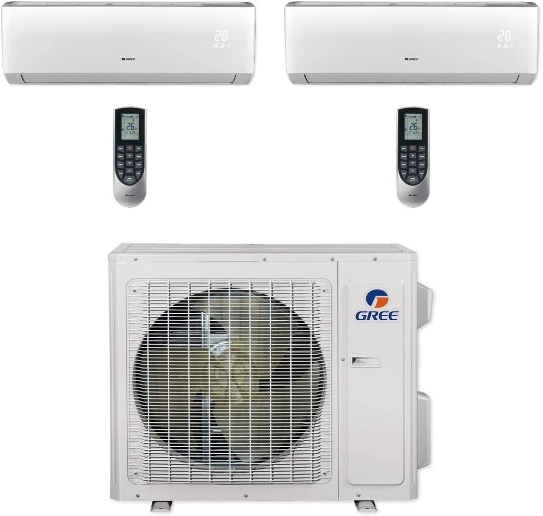 Gree Multi24cvir202 24 000 Btu Multi21 Dual Zone Wall Mount Mini Split