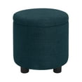 Convenience Concepts Round Ottoman Storage, Reversible Tray Lid, Dark ...