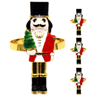 4Pcs Nutcracker Napkin Rings Christmas Napkin Holders Nutcracker ...