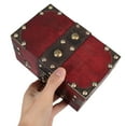 BESTYASH Red Wooden Chest Box For Keepsake Preservation Vintage Storage ...