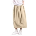 Ahabrexf a Line Skirt High Waisted Puffy Back Slit Sun Protection ...