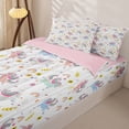 Metsweet Cartoon Unicorn Zipper Twin Comforter Sets with Fitted Sheet ...
