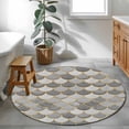 Area Rug 36in, Abstract Scales Gold Line Floor Carpet Living Room Rug ...