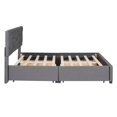 Full Size Linen Upholstered Platform Bed with 4 Drawers, Modern Bed ...