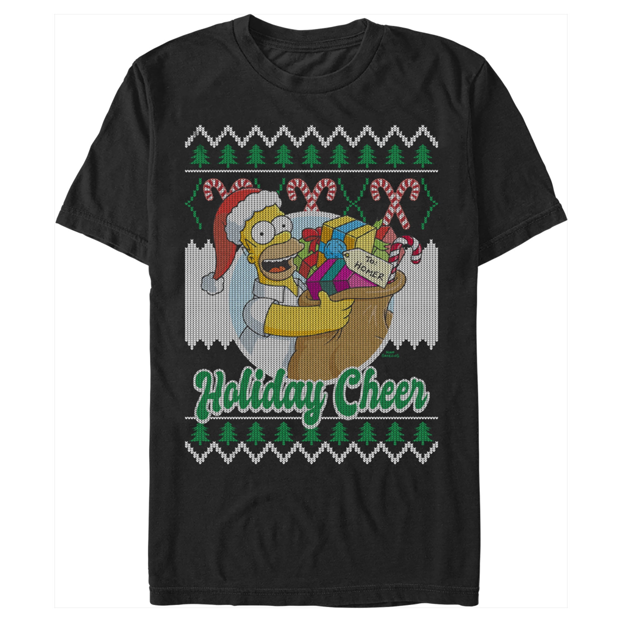 Men's The Simpsons Christmas Homer Holiday Cheer Sweater Print Graphic ...