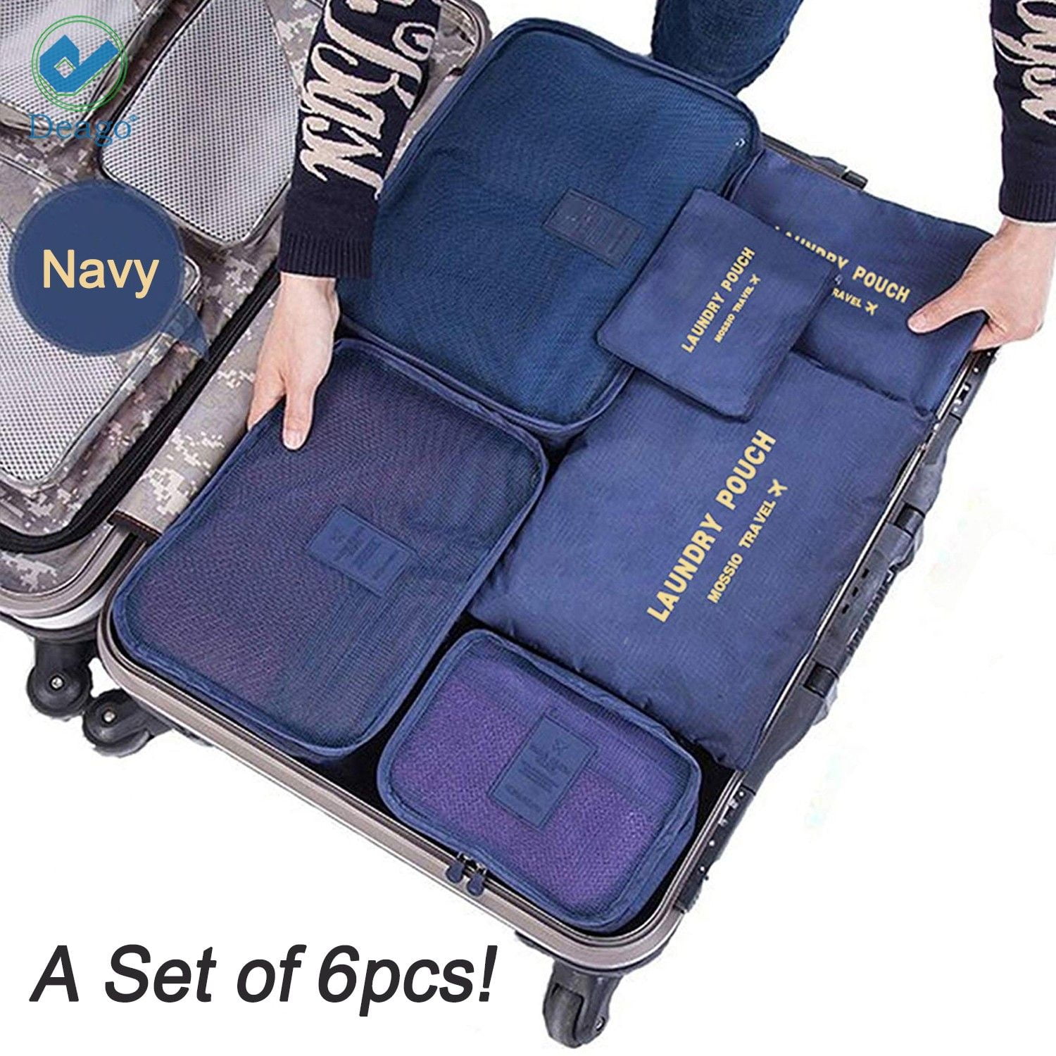 Deago Set of 6 Travel Storage Bags Clothing Sorting Packaging Cubes ...