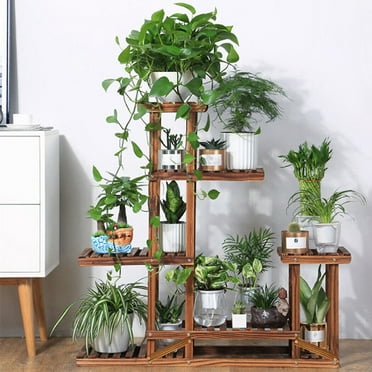 Plant Stand Indoor Outdoor, 10 Tier Reinforced Plant Shelf Tall for ...