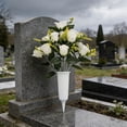 Dongrere 1 Pc Artificial Rose Bouquet, Fake Cemetery Flowers with Vase ...