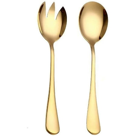 SHTUUYINGG Pack of 2 Salad Spoon and Fork Salad Server Set, Stainless ...