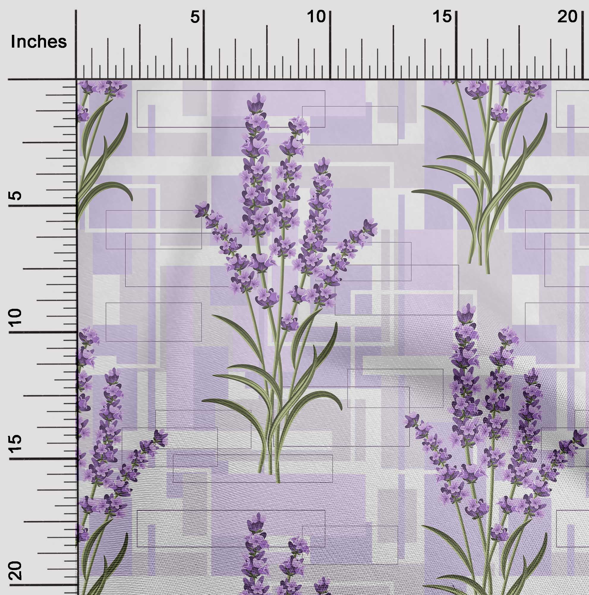 oneOone Silk Tabby Light Purple Fabric Leaves & Flowers Floral Sewing ...