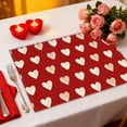 Euaioeiu Valentine's Day Placemats Heart Themed Polyester Table Mats ...