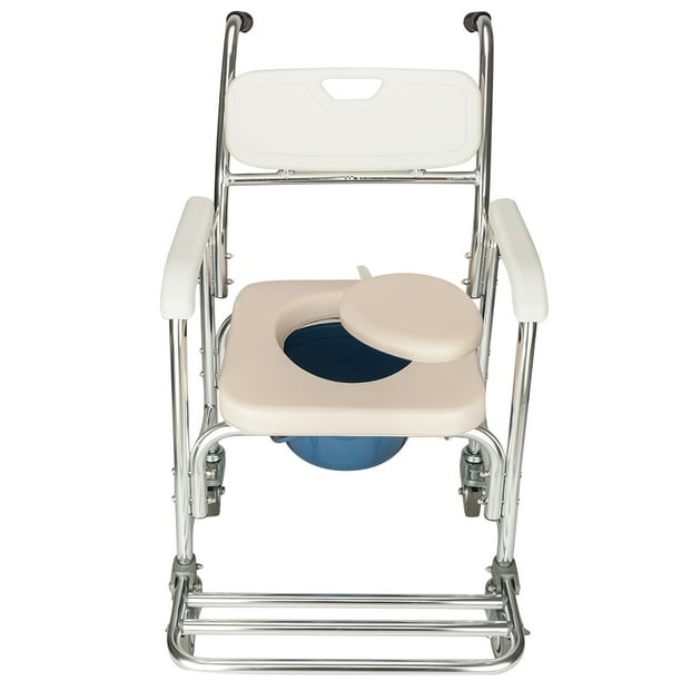 Zimtown Shower Chair/ bedside Commode / casters and Padded Seat ...