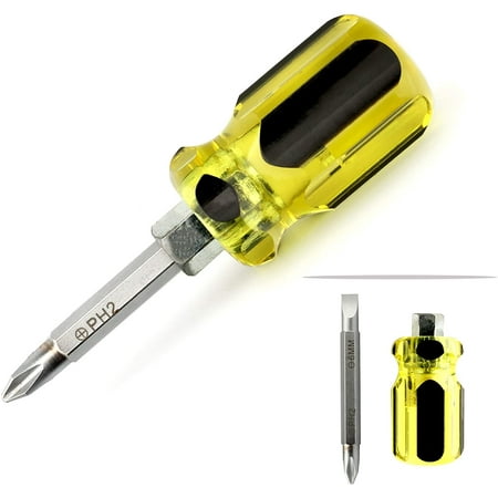 Short Handle 2-way flat and phillips screwdriver 6 x 38 mmCrystal ...
