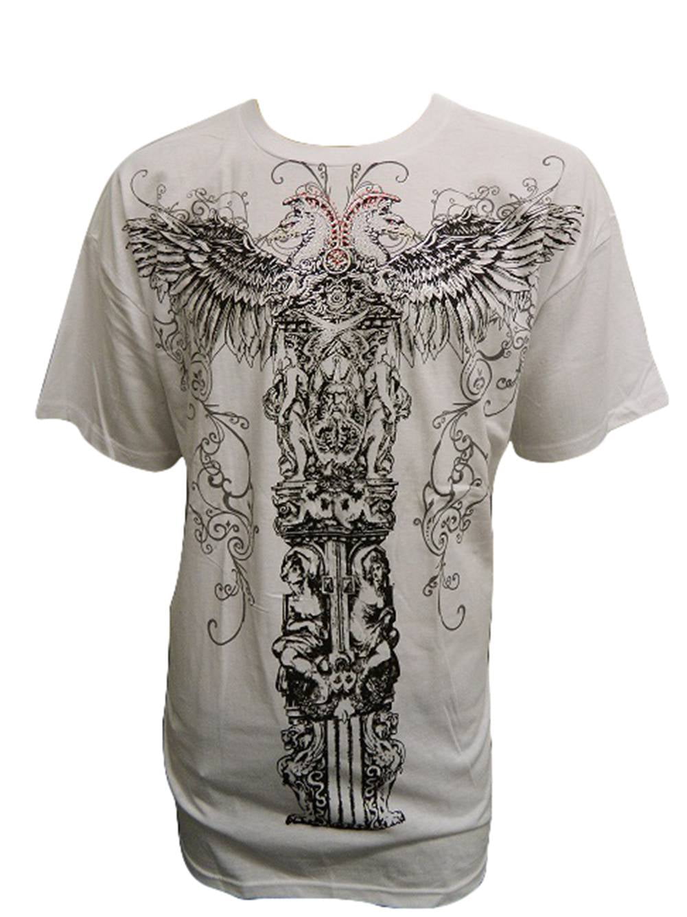 Stone Konflic Dual Winged Greek Column Muscle T-Shirt - White - X-Large ...