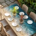 Blue Ocean Fitted Rectangle Tablecloth 24" x 50" Beach Wave Pattern ...