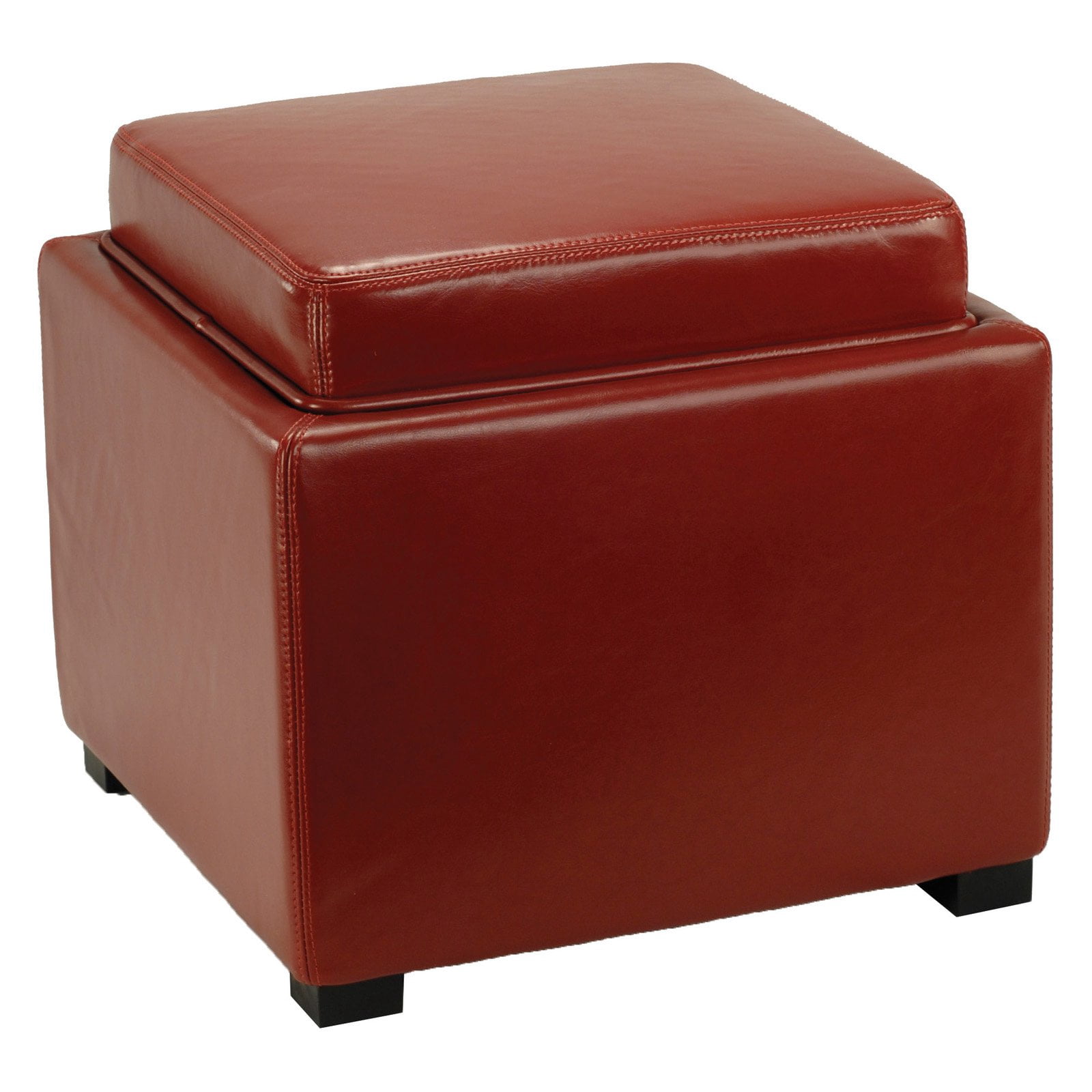 SAFAVIEH Bobbi Tray Storage Ottoman Red - Walmart.com