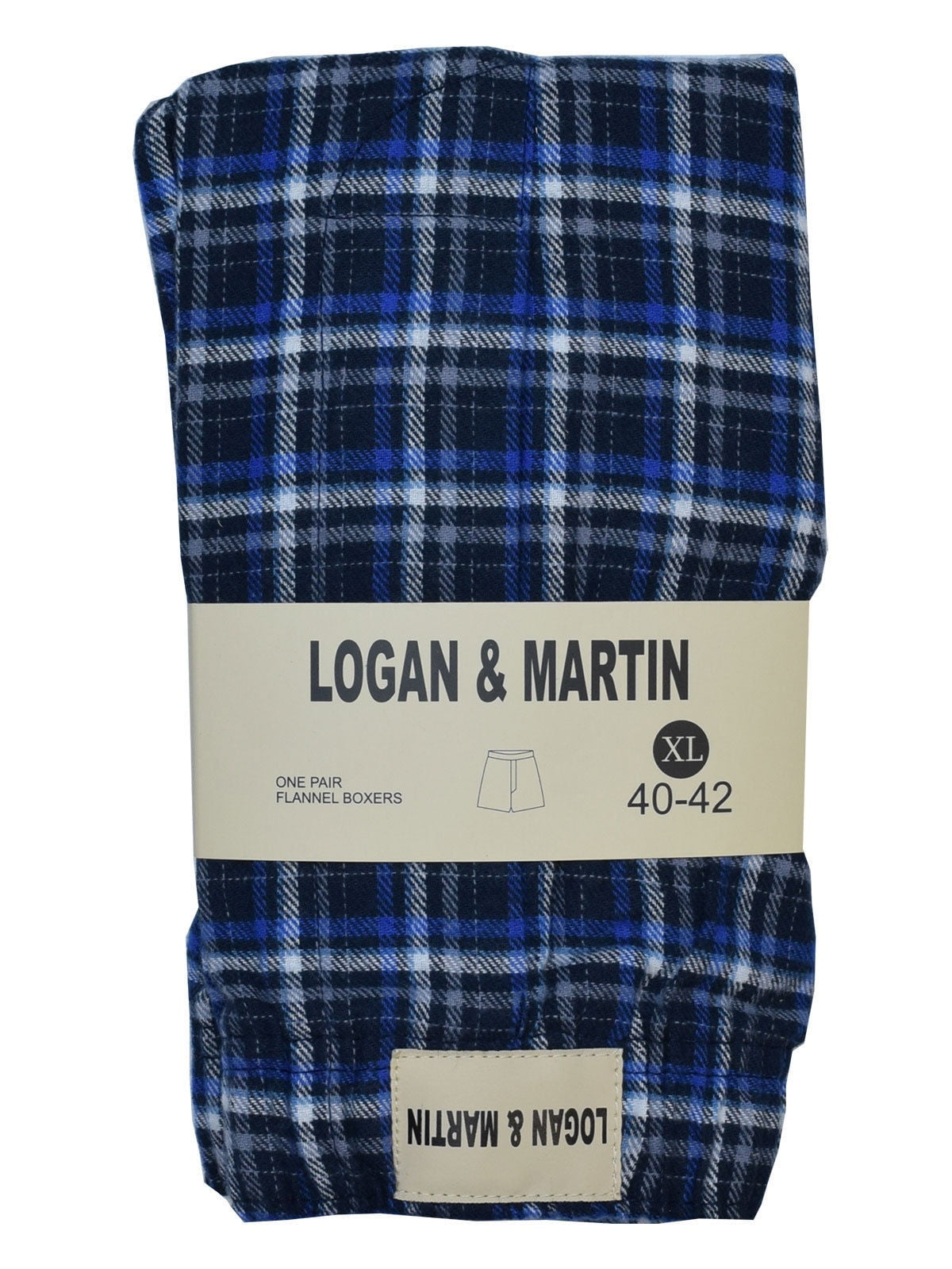 LOGAN & MARTIN MEN'S 100% Cotton FLANNEL BOXERS IN 10 COLORS/STYLES ...