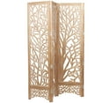 Studio 350 Gold Wooden Hinged Foldable Partition 4 Panel Tree Room ...