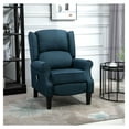 Massage Recliner Chair with Heat - Blue Linen Fabric - Remote Control ...