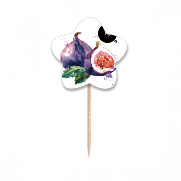 Fig Fruit Tasty Healthy Watercolor Toothpick Flags Star Lable Cupcake ...