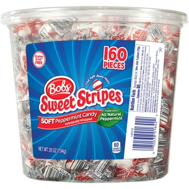 Bobs Sweet Stripes 1.8 Pound Soft Peppermint Candy, Individually ...
