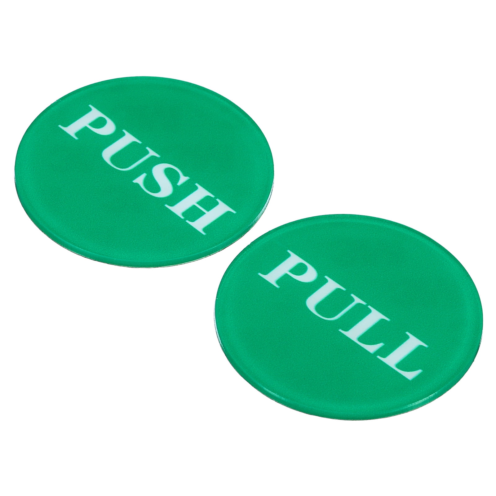 Uxcell Push Pull Door Sign Acrylic Self Adhesive Round Sticker Green 2 ...