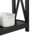SuperDeal Narrow Entryway Black Console Table, 2-Tier MDF, Long ...