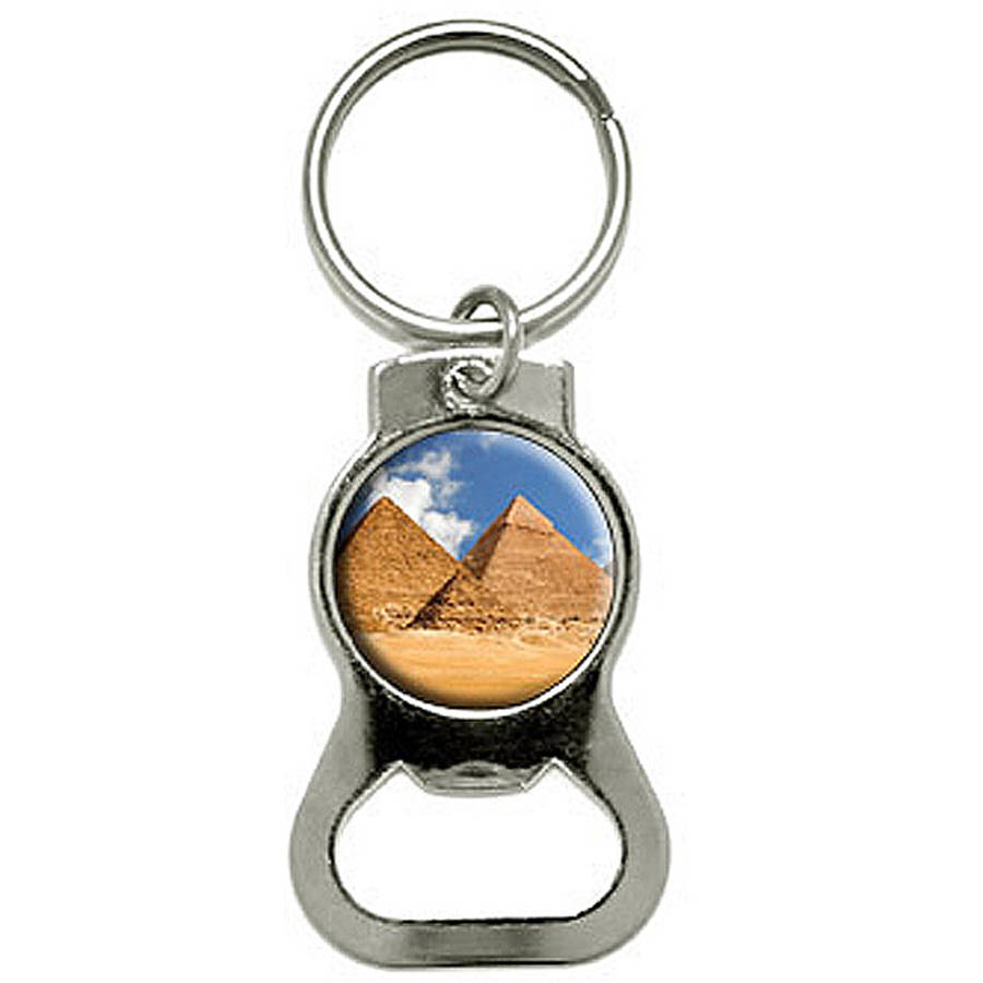 Egypt Pyramids Sphinx Sunset Bottle Cap Opener Keychain Key Ring ...