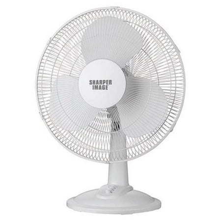The Sharper Image TSI-TT121-WHT 12 in. 3-Speed Oscillating Table Top ...