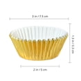 Aluminum Foil Baking Cups 100-Pack - Double-Layer Greaseproof Cupcake ...