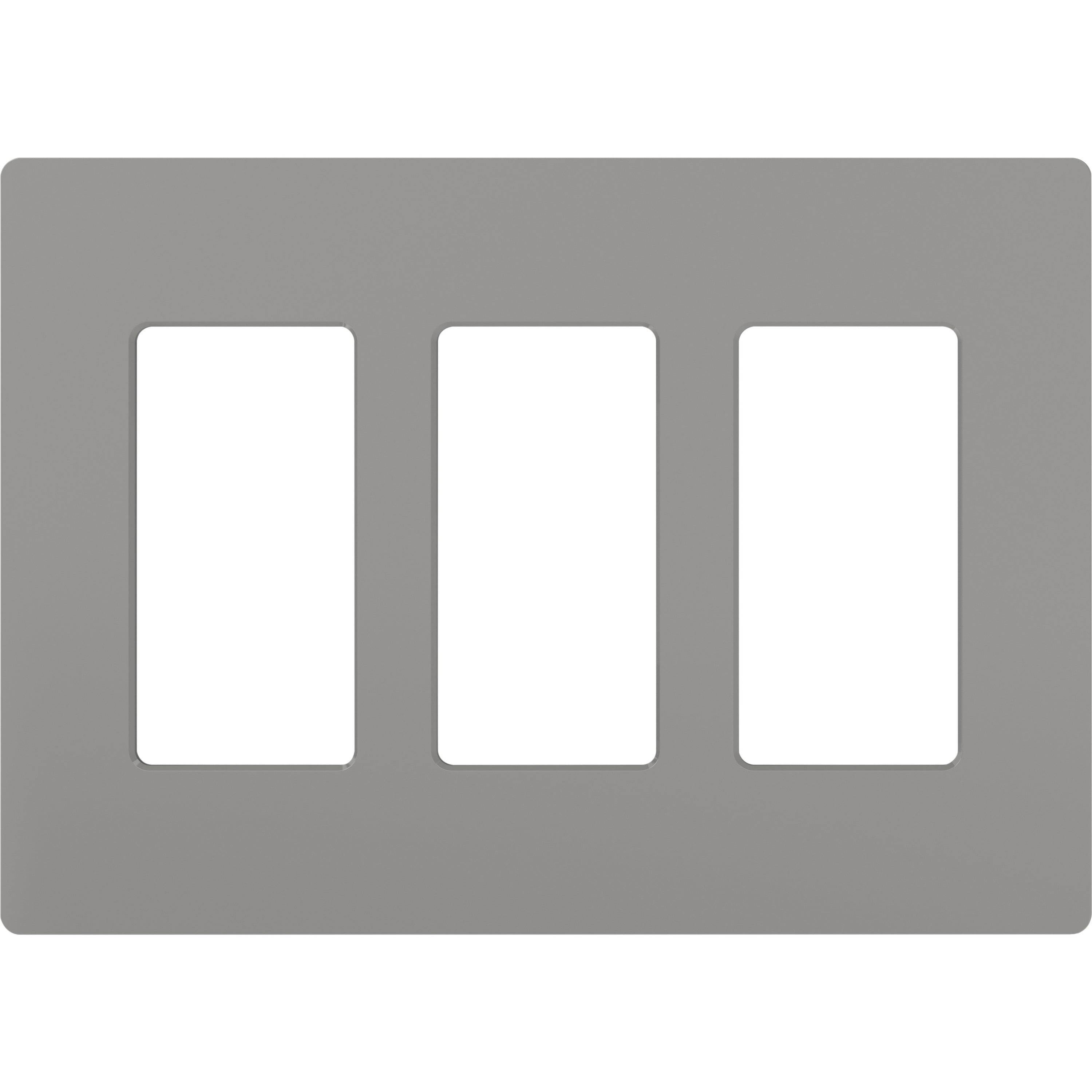 Lutron CW-3-GR Claro 3-Gang Wall Plate, Gray - Walmart.com